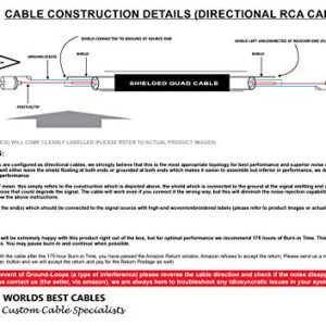 WORLDS BEST CABLES 1.5 Foot RCA Cable Pair - Made with Canare L-4E6S, Star Quad, Audio Interconnect Cable and Amphenol ACPR Gold RCA Connectors – Directional Design - Custom Made