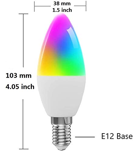 DOGAIN LED Candelabra Bulbs E12 Base, Color Changing and Dimmable Smart Light Bulb, Compatible with Alexa Google Home, Tunable White Chandelier Light Bulbs 320 lm 35w Equivalent, 3 Pack