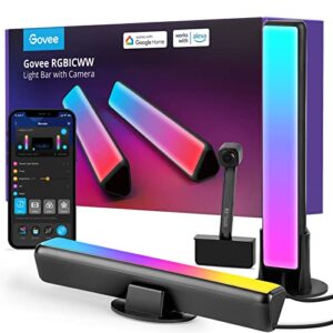 govee led smart light bars with camera, rgbic smart backlights, music sync kit works with alexa & google assistant, 23 preset modes dreamview led play light bar for 27-45 inch gaming, pc, tv, room