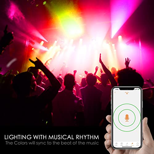 ILC Color Changing LED Light Bulb RGBW Controlled by APP, Sync to Music, Dimmable RGB Multi-Color 60 Watt Equivalent E26 Edison Screw (2 Pack)