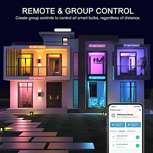 CRESTIN Smart WiFi Flood Light Bulbs, RGBCW BR30 LED Light Bulbs Color Changing, Works with Alexa & Google, 1000lm WiFi Light Bulbs, Dimmable Recessed Can Light Bulbs (11W Equivalent to 70W, 2 Pack)