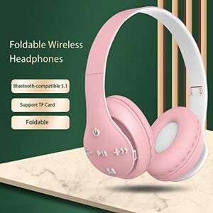 Bluetooth5.1 Headphones Over-Ear,ST93 Wireless Foldable Support TF Card ABS Portable Headsets Noise Cancelling Soft Earmuffs Headsets for Gaming Running Blue