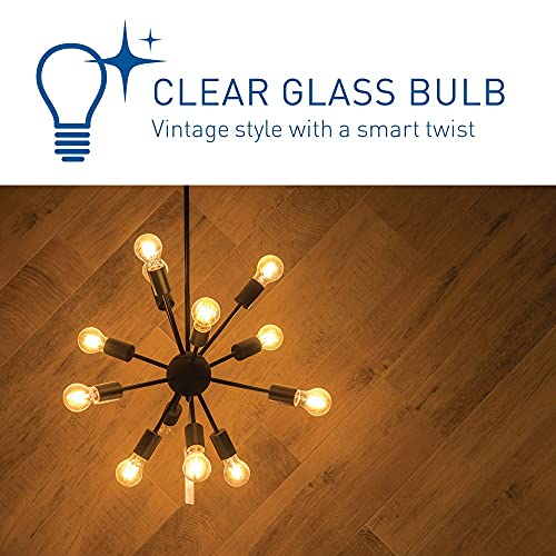 Cree Lighting Connected Max Smart Led Vintage Glass Filament Bulb A19 60W Tunable White, 2.4 Ghz, Works With Alexa And Google Home, No Hub Required, Bluetooth + Wifi, 1Pk (Cma19-60W-Al-9Tw-Gl)