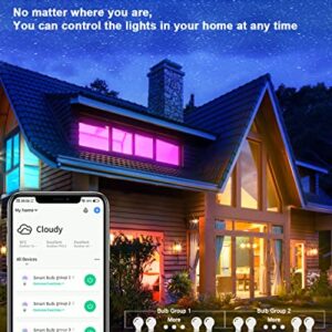 DOGAIN E12 Smart Light Bulbs, A15 Small Smart Bulb 6W=40W Compatible with Alexa, Google Home WiFi-Bluetooth RGB Color Changing Lights 500LM Candle Base Ceiling Fan Light Bulbs (Only 2.4Ghz) 4Pack