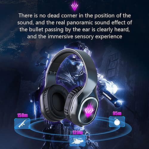 LADIGASU New Game Headset Over-Ear Headphone Sporting Game Musicdual Dual Mode Bluetooth 5.2 Headset HiFi Stereo Sound Support TF-Card Mode