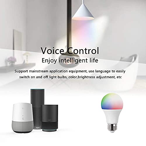 Smart Light Bulbs RGB+CCT Color Light Bulb WiFi Smart Bulbs Compatible with Alexa Google Home Smart Things No Hub Required Dimmable LED A19 E26 Multicolor High CRI High Brightness 9W 800LM 4Pack