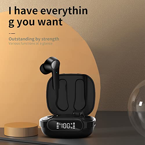 Tws Bluetooth 5.1 Earphone Wireless Headset Waterproof Deep Bass Earbuds Hi-fi Stereo Headphone Working Sport Earphones with Charging Case (Black)