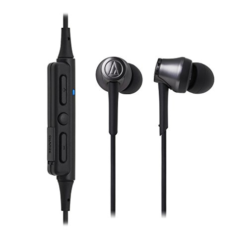 Audio-Technica ATH-CKR55BTBK Sound Reality Bluetooth Wireless In-Ear Headphones with In-Line Mic & Control, Black