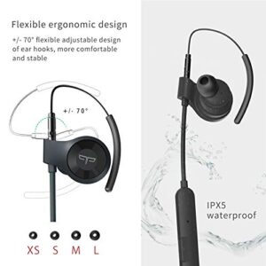 Origem HS-3pro Bluetooth Headphones, Wireless Sport Earphones with HDR Audio, Strong Bass, Noise Cancelling,Bluetooth 5.0 with mic, IPX5 Waterproof, Wireless Earbuds for Sports, Workout, Gym (Black)