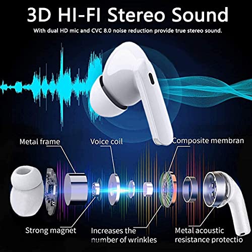 Wireless Earbuds Bluetooth Headphones Waterproof Bluetooth 5.0 Headphones with Extra Bass for iPhone Samsung Android in-Ear Earbuds (E1)