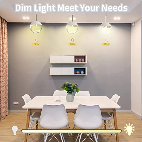 HUTAKUZE Smart Light Bulbs, WiFi+BLE Smart Bulb, LED Bulb Work with Alexa & Google Assistant, A19/E26, 9W 120V 806lm, Schedules, Dimmable, Biorhythm, No Hub (4 Pack)