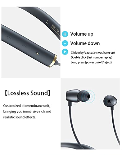 IKXO Neckband Bluetooth Headphones Noise Cancelling Headset with Mic Wireless Earbuds 5.0 CVC 8.0 Waterproof Sport Earphones for Running Driving Working Compatible