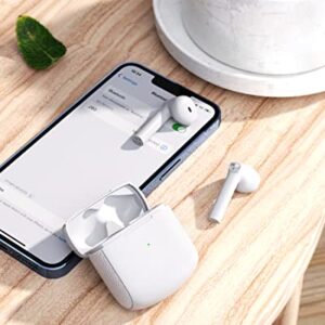 Wireless Earbuds Bluetooth Earphones Built in Mic, Ipx6 Waterproof Ear Buds Clear Call, Deep Bass Headphones with Charging Case, 24 Hrs Playtime, Bluetooth Earbuds Compatible for iPhone Android White