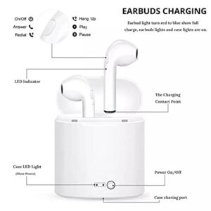 Tradencia Wireless Earbuds Bluetooth 5.0 Earphones IP65 Waterproof with Charging Case, 24H Music Playback 100H Standby Time, White