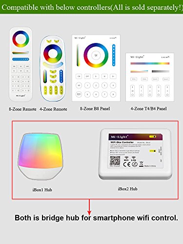 LGIDTECH FUT104 Miboxer 4W MR16 Led 2.4GHz Bulb Spotlight GU5.3 Socket AC/DC 12V RGB+CCT Color and Temperature Changeable Dimmable,But Single Bulb Wouldn't Work.Controller and Hub is Sold Separately