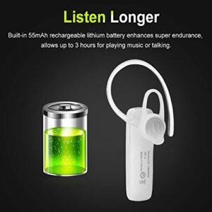 Tihebeyan 1 PC Portable Business Earhook Headphones Noise Cancelling True Wireless Bluetooth Headset(White)