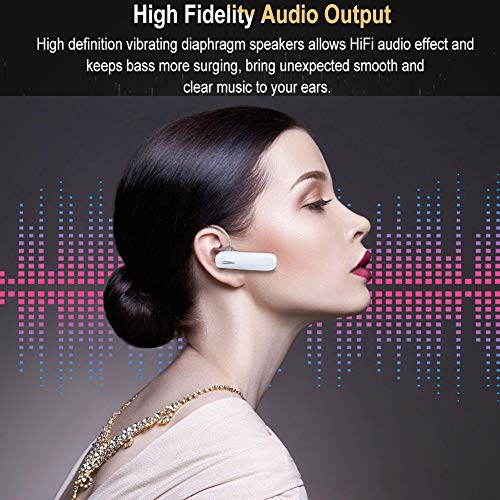 Tihebeyan 1 PC Portable Business Earhook Headphones Noise Cancelling True Wireless Bluetooth Headset(White)