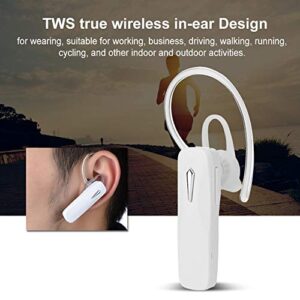 Tihebeyan 1 PC Portable Business Earhook Headphones Noise Cancelling True Wireless Bluetooth Headset(White)