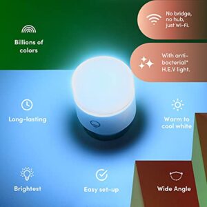 LIFX Clean, A19 1100 lumens, Full Color with Antibacterial HEV, Wi-Fi Smart LED Light Bulb, No Bridge Required, Works with Alexa, Hey Google, HomeKit and Siri (1-Pack)