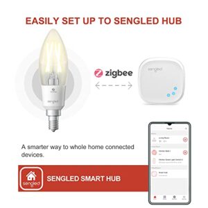 Sengled Zigbee Smart Light Bulbs, Smart Hub Required, Work with SmartThings and Echo with Built-in Hub, Voice Control with Alexa and Google Home, Soft White B11 Candelabra Light Bulbs 40W Eqv. 2 Pack