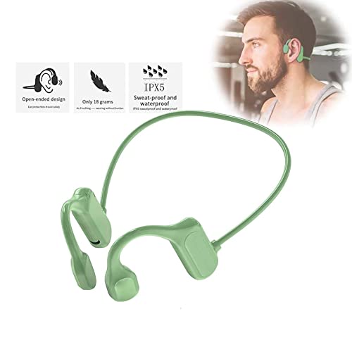 2022 Bluetooth Bone Conduction Headphones Wireless Stereo Noise Cancelling Built in Microphone Waterproof Sports Headphones Suitable for Running Cycling Yoga Hiking Driving (a-2-Green, One Size)