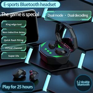 Wireless Bluetooth Headset, Low Latency Glowing Gaming Headset, Binaural Stereo Smart Noise Reduction, for Sport, Gaming