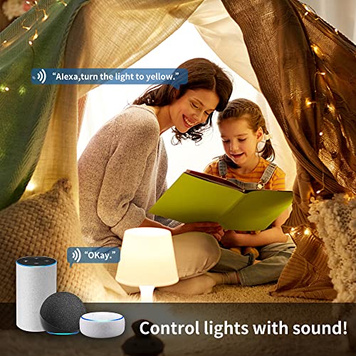 TODAAIR Smart Light Bulbs 1 Pack, Bluetooth & WiFi RGB+White Color Changing Dimmable 60W Equivalent E26 LED Light Bulbs A19, Alexa Devices for Home Works with Alexa and Google Home (No Hub Required)