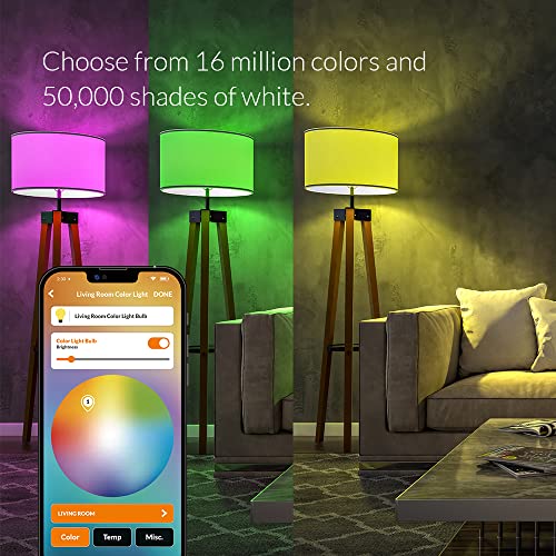 ERIA Zigbee Color A19 Smart Bulb Compatible, Alexa, Google Assistant and ZigBee hubs (2-Pack)