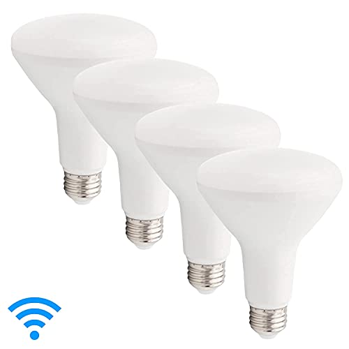 Maxxima Luvoni Smart WiFi LED BR30 Multicolor Light Bulb, Google Home/Alexa Compatible 65W Equivalent 650 Lumens Dimmable CCT 2000K-5000K (4 Pack)