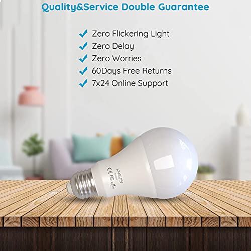 KHSUIN Smart Light Bulbs,Dimmable 2700K-6500K RGBCW Color Changing Alexa Light Bulb Works with Alexa,Echo,Google Home,E26 A19 WiFi Light Bulbs(80W Equivalent)Amazon Certified Alexa Smart Bulb,2 Pack