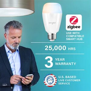 Sengled Smart LED Tunable White A19 Starter Kit, 60W Equivalent, 2 Smart Light Bulbs & Hub, Soft White to Daylight 2700-6500K, Works with Alexa, Google Assistant and Siri