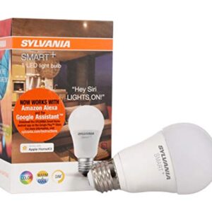 SYLVANIA SMART+ Bluetooth Full Color and Tunable White A19 LED Bulb, Fully Dimmable, Compatible with Alexa, Apple HomeKit and Google Assistant, 1 pack