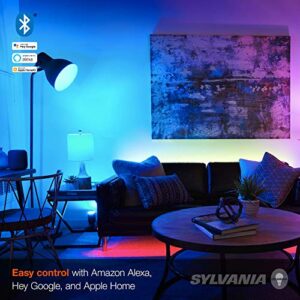 SYLVANIA SMART+ Bluetooth Full Color and Tunable White A19 LED Bulb, Fully Dimmable, Compatible with Alexa, Apple HomeKit and Google Assistant, 1 pack