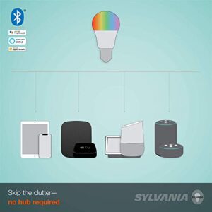 SYLVANIA SMART+ Bluetooth Full Color and Tunable White A19 LED Bulb, Fully Dimmable, Compatible with Alexa, Apple HomeKit and Google Assistant, 1 pack