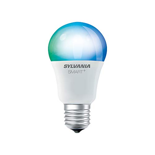 SYLVANIA SMART+ Bluetooth Full Color and Tunable White A19 LED Bulb, Fully Dimmable, Compatible with Alexa, Apple HomeKit and Google Assistant, 1 pack