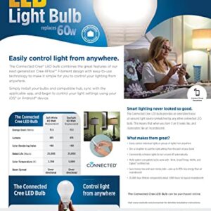 Cree Lighting BA19-08027OMF-12CE26-1C100 Cree Connected LED Smart Bulb, 1pk, Soft White (Packaging may vary)