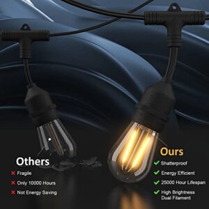 XMCOSY+ Outdoor String Lights, 98 Ft Smart Patio Lights LED String Lights, 30 Dimmable Edison Shatterproof Bulbs, WiFi Control, Work with Alexa, Waterproof String Lights for Outside Bistro Porch