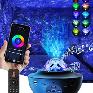 Galaxy Projector Star Projector, Christmas Room Decor Light for Kids and Adults, Smart Night Light for Bedroom with Bluetooth Speaker, APP Control, Remote Control