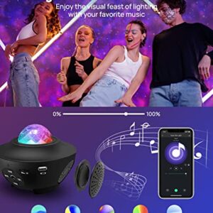 Galaxy Projector Star Projector, Christmas Room Decor Light for Kids and Adults, Smart Night Light for Bedroom with Bluetooth Speaker, APP Control, Remote Control