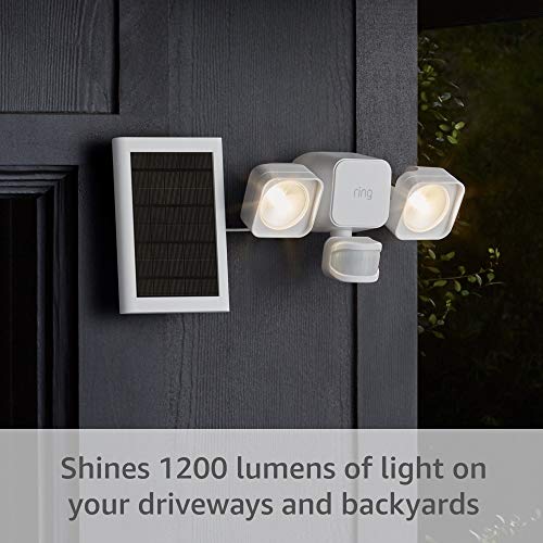 Ring Solar Floodlight -- Outdoor Motion-Sensor Security Light, White (Bridge required)