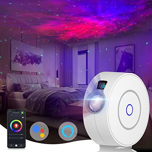 CHIGIH Smart Galaxy Projector,LED Starry Sky Night Light Star Projector,Nebula Ceiling Night Light App & Voice Controlled for Gaming Room,Bedroom,Home Theater,Camp Tent