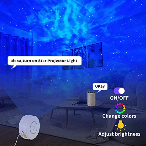 CHIGIH Smart Galaxy Projector,LED Starry Sky Night Light Star Projector,Nebula Ceiling Night Light App & Voice Controlled for Gaming Room,Bedroom,Home Theater,Camp Tent