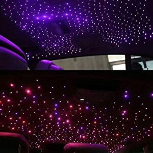 AKEPO 16W Fiber Optic Lights Star Ceiling Light Kit APP Control for Car & Home,Fibre Optical Cable Strands 150pcs 0.75mm 6.5ft/2m+28key Musical Remote Control