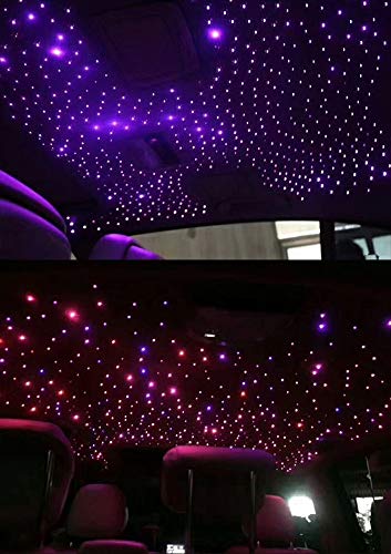 AKEPO 16W Fiber Optic Lights Star Ceiling Light Kit APP Control for Car & Home,Fibre Optical Cable Strands 150pcs 0.75mm 6.5ft/2m+28key Musical Remote Control