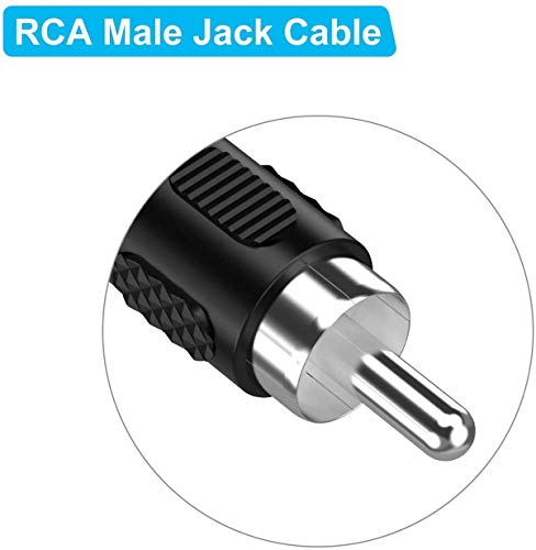 RCA to Bare Wire Cable, (2 Pack 22AWG 6.6 ft) Replacement RCA Male Plug Jack Connector Adapter to Bare Wire Open End Audio Video RCA Cable for Repair