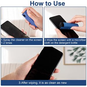 3PCS Touchscreen Mist Cleaner with Cleaning Fluid, Ipad Cleaner for Screen, Phone Screen Cleaner, Screen Cleaner Spray, Screen Cleaners for Phone/Tablet/iPad/Laptop, Fingerprint Proof Screen Cleaner