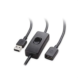 Cable Matters 2 Pack USB On Off Switch 1 ft Support Data and Power, Short USB Extension Cable with On Off Switch (USB Power Switch)