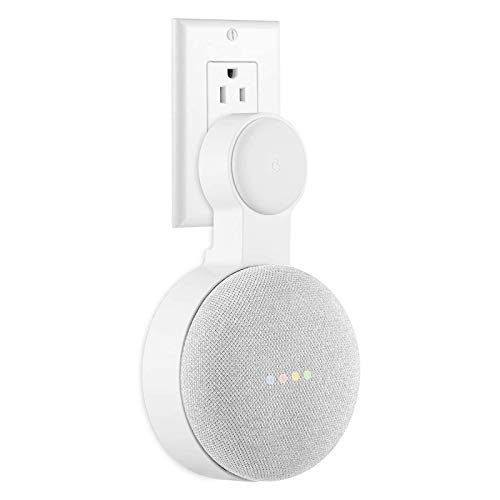 Caremoo Google Nest Mini Wall Mount Holder, Space-Saving Design Outlet Mount, Perfect Cord Management for Google Nest Mini 2nd Generation (White)