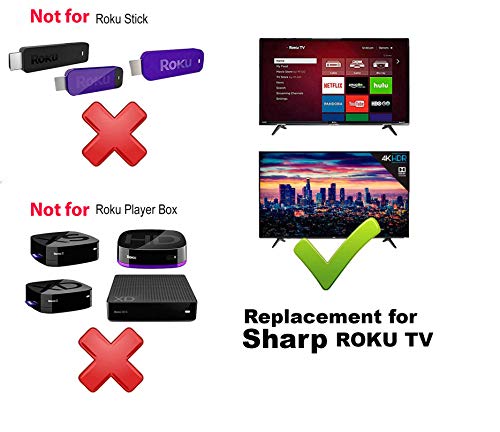 Remote Control Compatible with All Sharp Roku TV LC-50LBU591U LC-50LBU711U LC-55LBU591U LC-55LBU711U LC-43LBU591U LC-32LB601U LC-24LB601U LC-50LB601U LC-40LB601U LC-65Q7370U LC-43LB601U