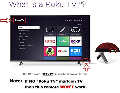 RCA ROKU TV Remote w/Volume Control & TV Power Button for All RCA Roku Built-in TV. NO Pairing!